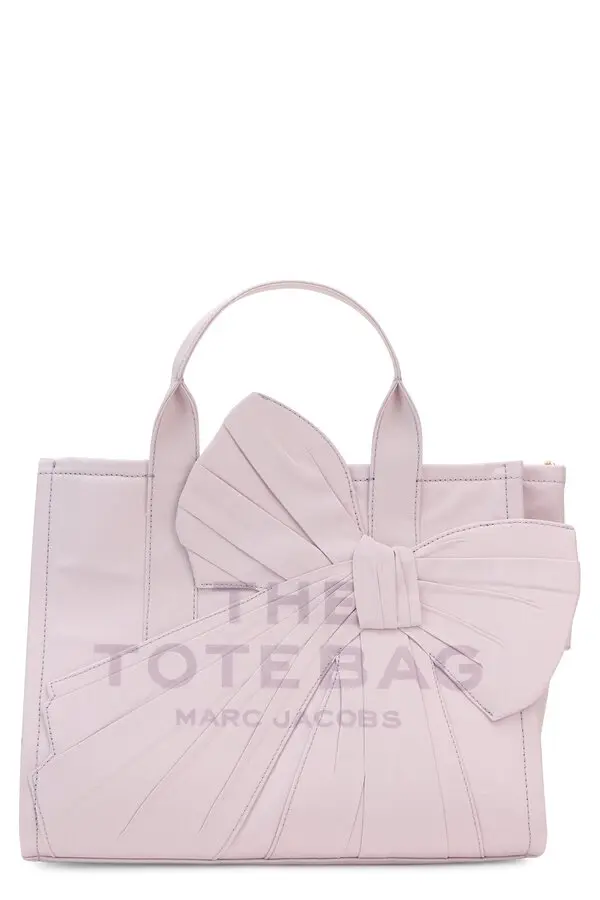 Marc Jacobs Mini Bow Tote Handbag In Fabric, Spacious Everyday Carry - Pink