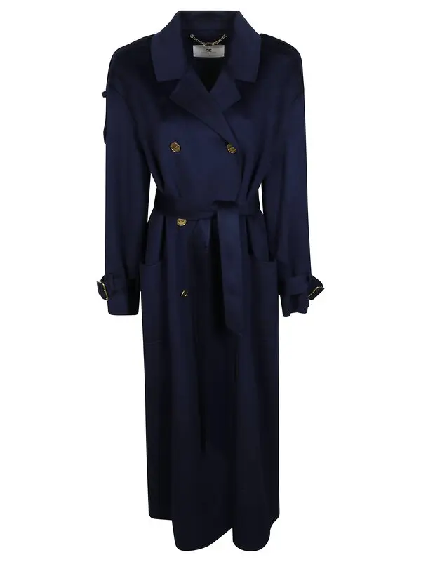 Elisabetta Franchi Tailored Overcoat With Belt