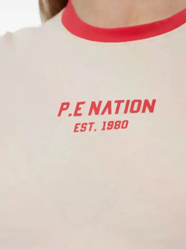 P.E Nation Reveal Logo-print Ringer T-shirt