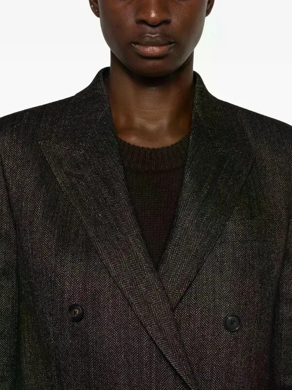 Tagliatore Double-breasted Herringbone-pattern Blazer