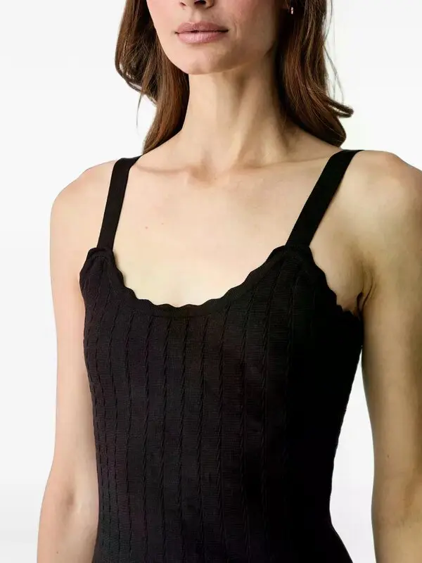 MORGAN Scallop-edge Cable-knit Mini Dress