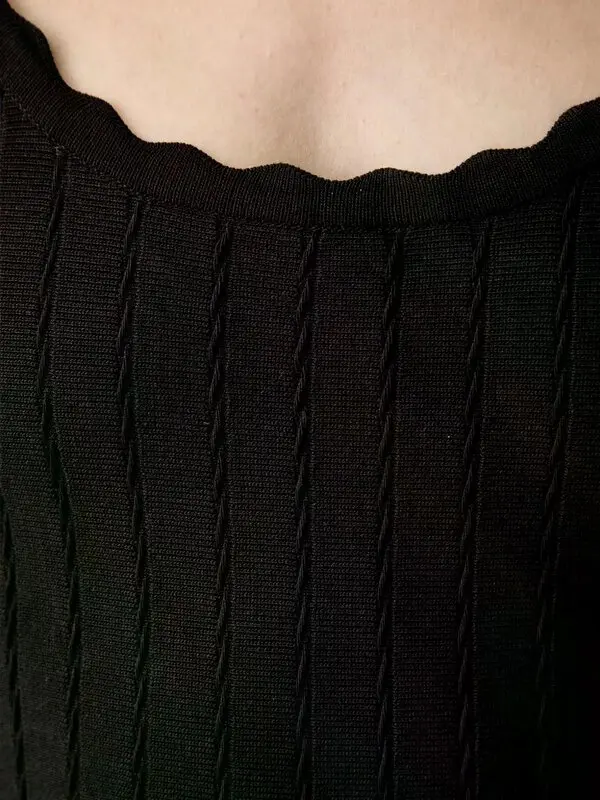 MORGAN Scallop-edge Cable-knit Mini Dress