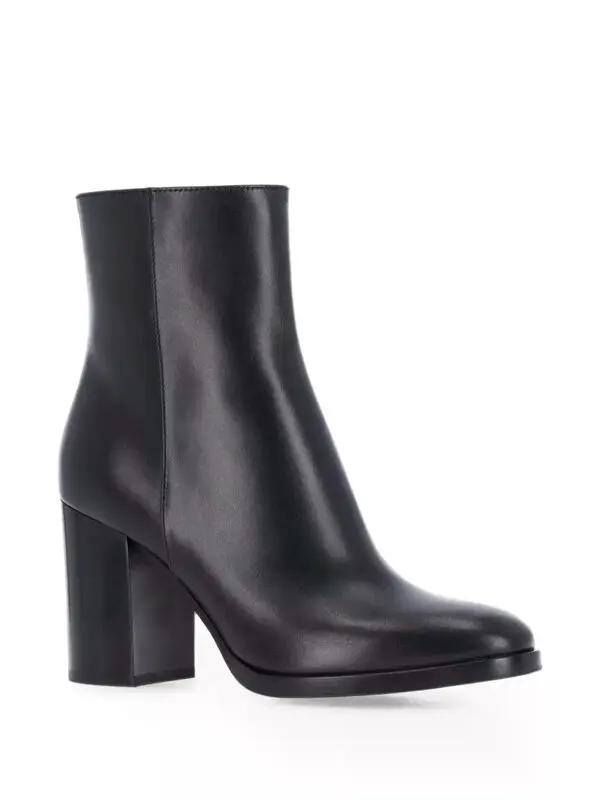 GIANVITO ROSSI Santiago Leather Block-heel Ankle Boots