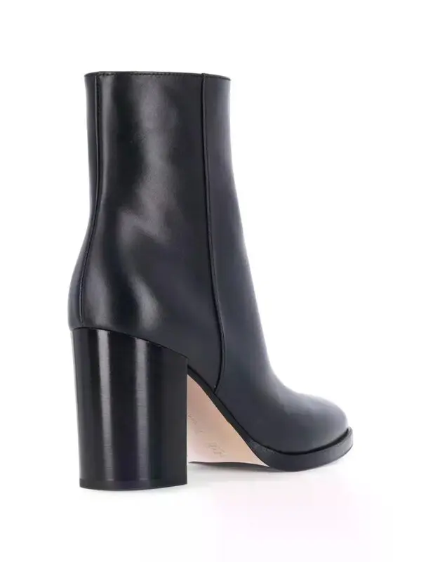 GIANVITO ROSSI Santiago Leather Block-heel Ankle Boots