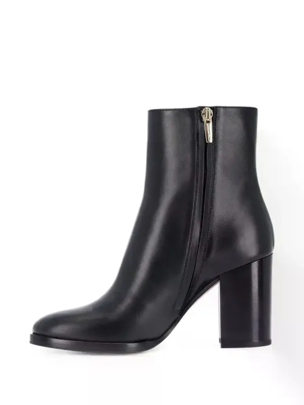 GIANVITO ROSSI Santiago Leather Block-heel Ankle Boots