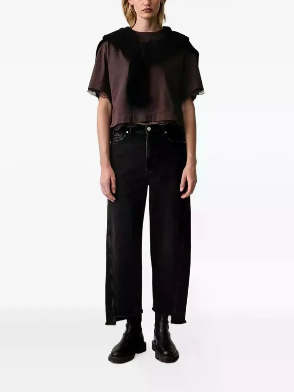 ALLSAINTS Nia Lace-trim Open-back T-shirt