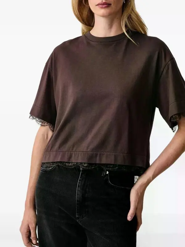 ALLSAINTS Nia Lace-trim Open-back T-shirt