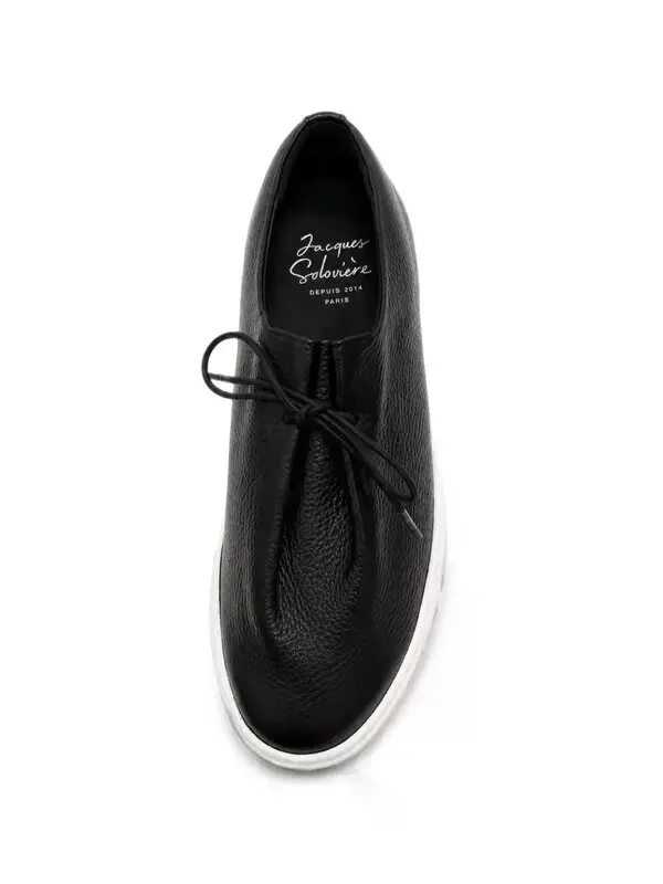 JACQUES SOLOVIÈRE PARIS Jim Grained Leather Pleated Sneakers