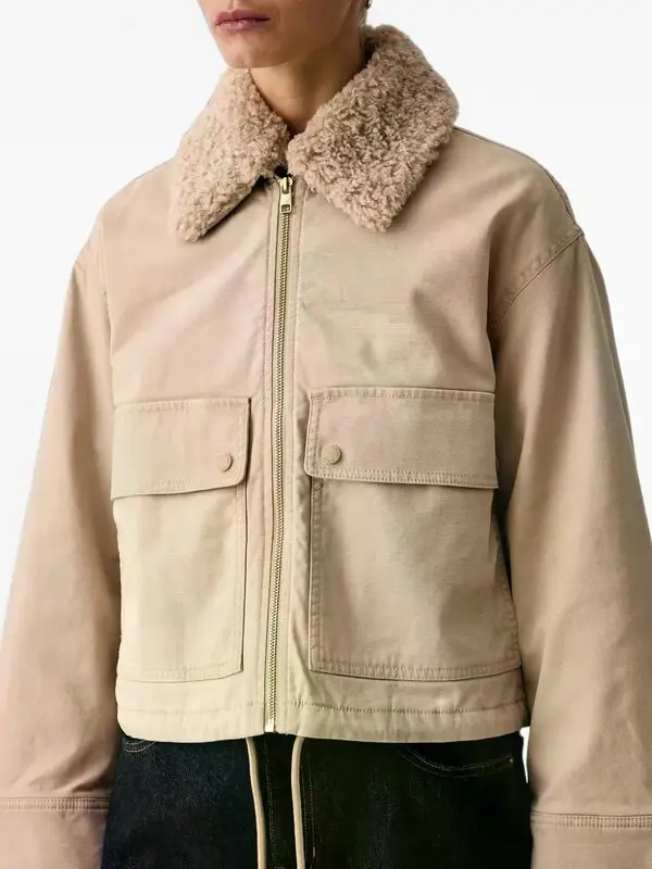 Marc O'polo Shearling-collar Drawstring-hem Jacket