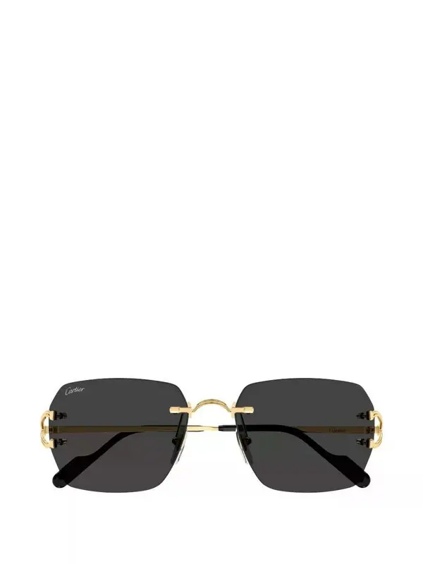 Cartier Rimless Geometric-frame Sunglasses - Gold