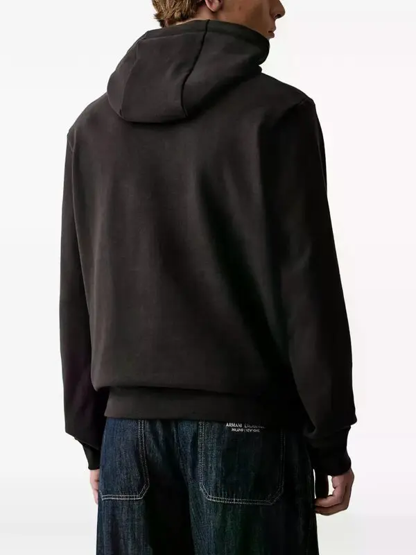 Armani Exchange Logo-patch Hoodie - Black