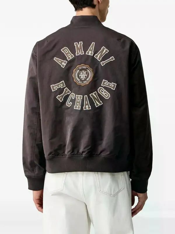 Armani Exchange Logo-embroidered Reversible Bomber Jacket