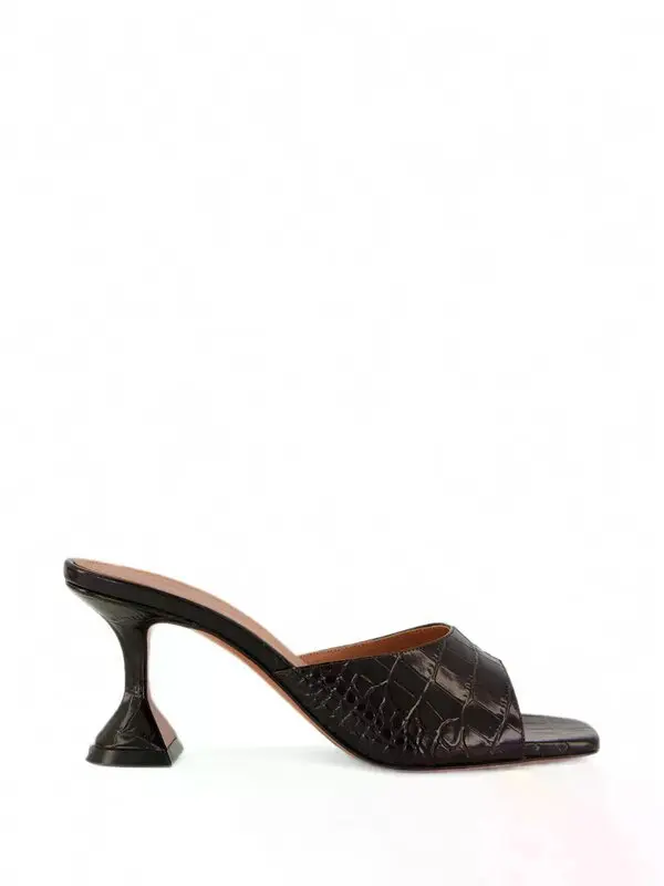 Amina Muaddi Lupita Croc-effect Leather Sandals