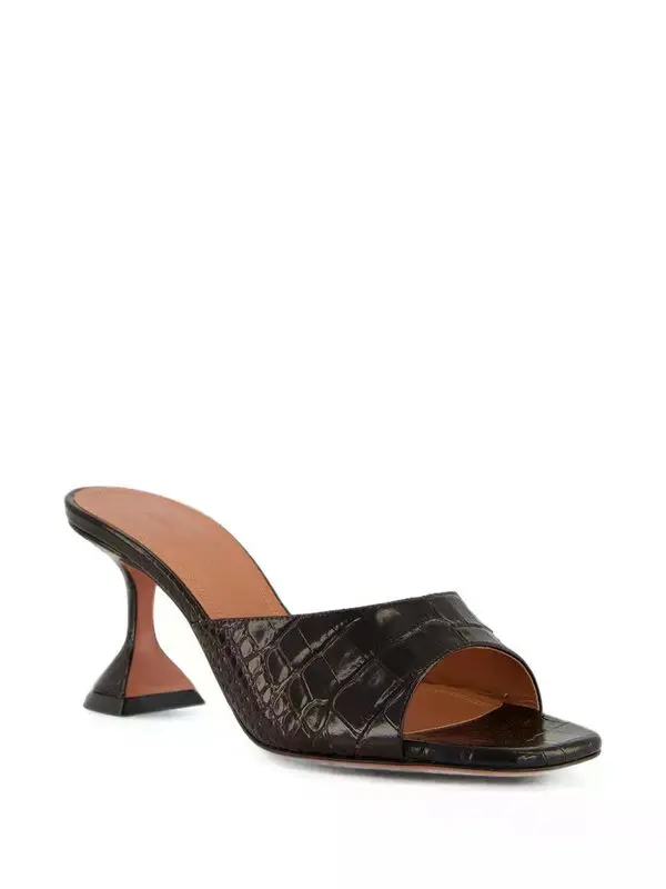 Amina Muaddi Lupita Croc-effect Leather Sandals