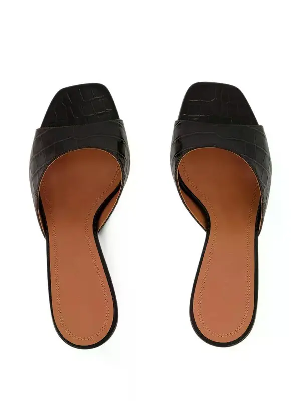 Amina Muaddi Lupita Croc-effect Leather Sandals