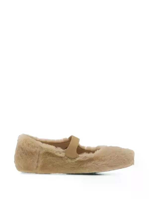 BIRKENSTOCK Santa Clarita Shearling Ballet Flats - Neutrals