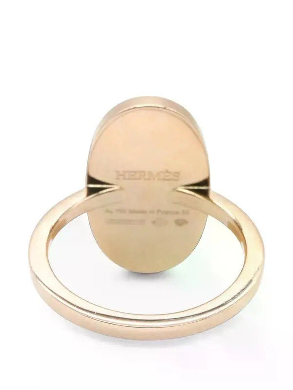Hermès 2010s Mm Chaine D'ancre Verso Diamond Ring - Gold