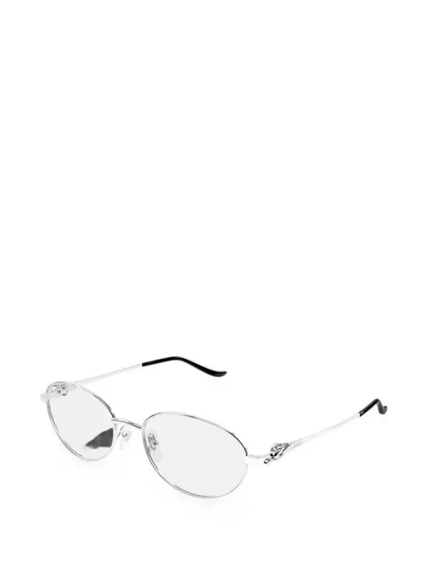Cartier Panthère De Round-frame Glasses - Silver