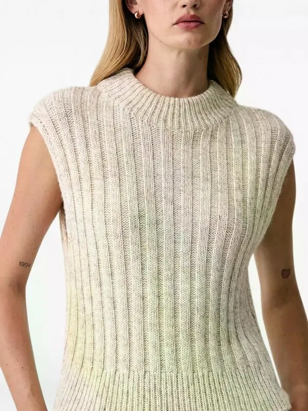 Barbour Anastasia Ribbed-knit Sleeveless Sweater - Neutrals