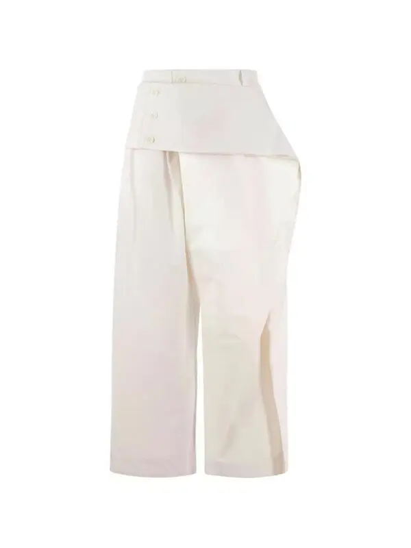 Issey Miyake Button-detail Layered Trousers - Neutrals