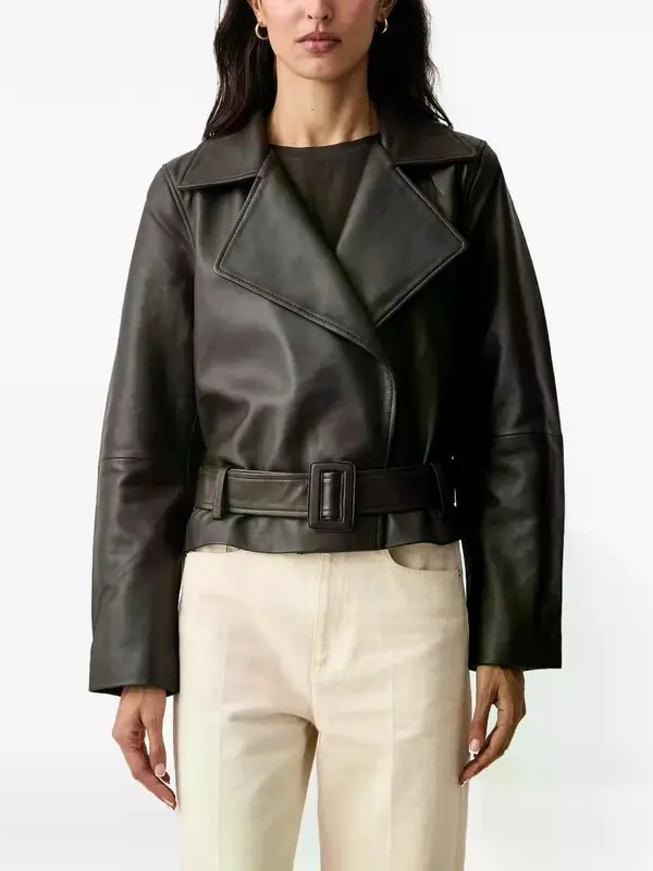 MOS MOSH Lasco Belted Leather Jacket