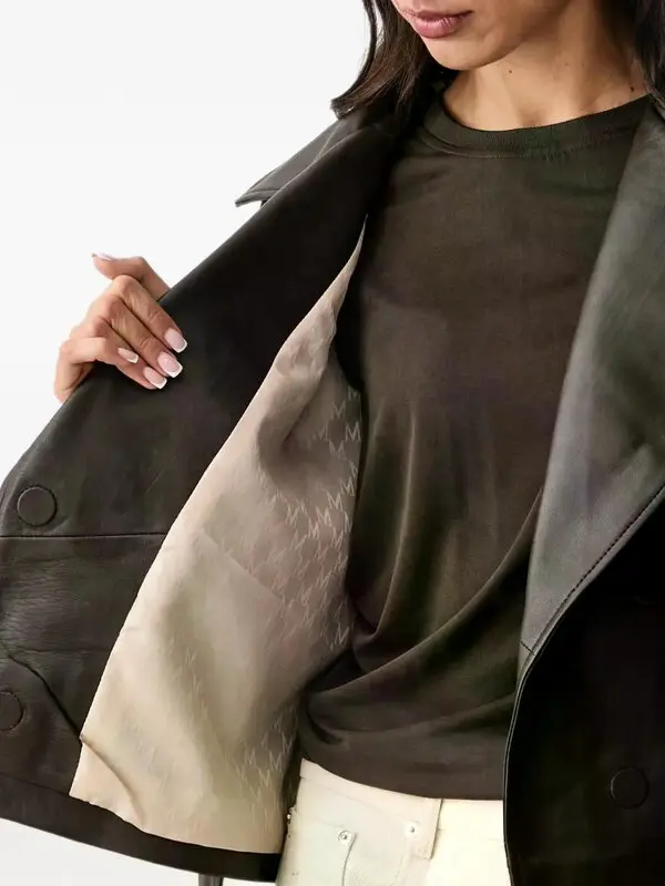 MOS MOSH Lasco Belted Leather Jacket