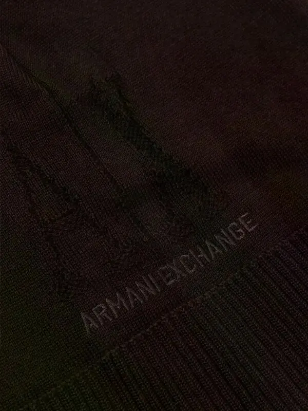 Armani Exchange Logo-embroidered Ribbed-trim Beanie Hat