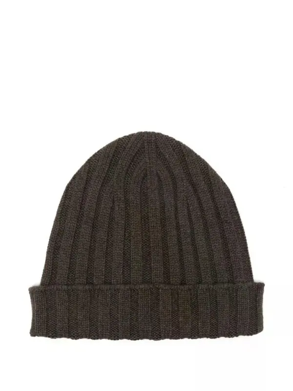 FILIPPO DE LAURENTIIS Ribbed-knit Cashmere Beanie Hat - Brown