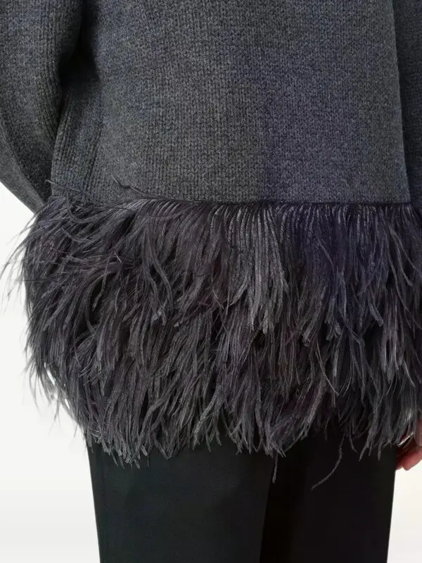 Fabiana Filippi Feather-trim Turtleneck Sweater