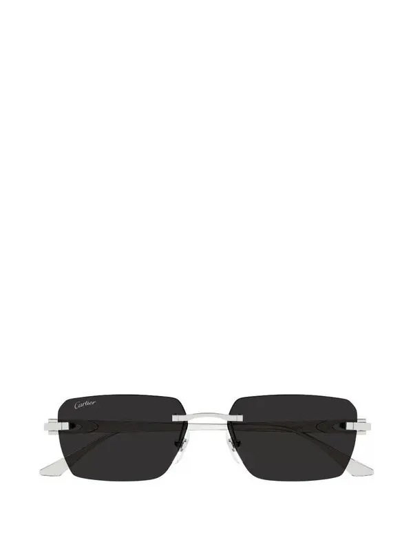 Cartier Rimless Rectangle-frame Sunglasses - Silver