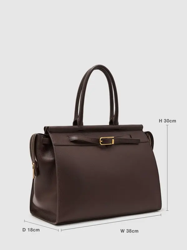 REISS Ember Leather Structured Tote Bag