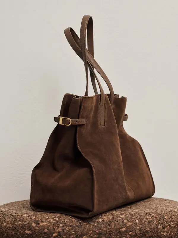 REISS Indigo Suede Oversized Tote Bag