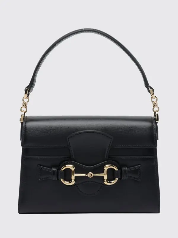 Gucci Horsebit Duomo Smooth Calf Leather Mini Handbag With Logo Detail - Black