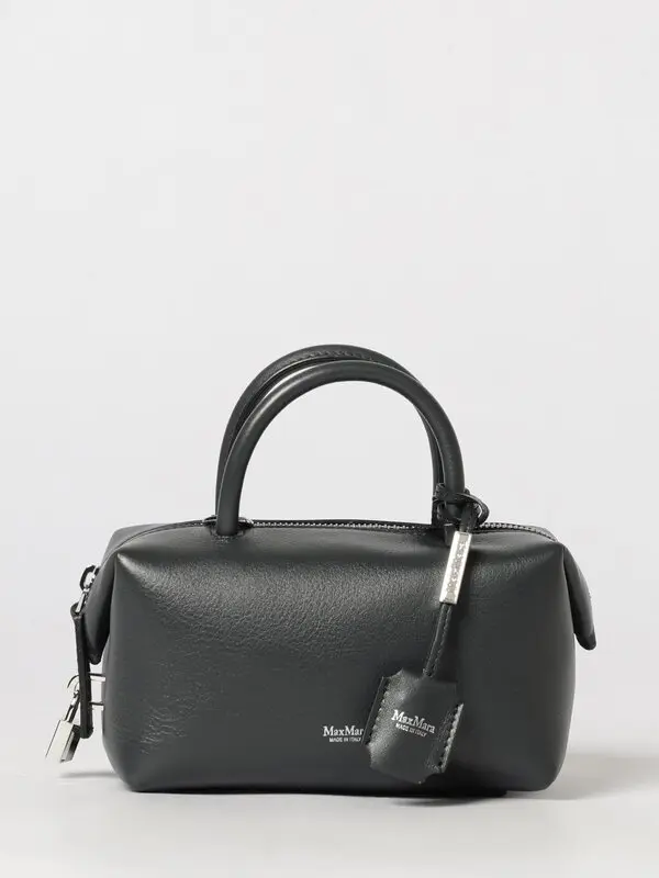 Max Mara Holdall Mini Smooth Leather Boston Bag With Charm