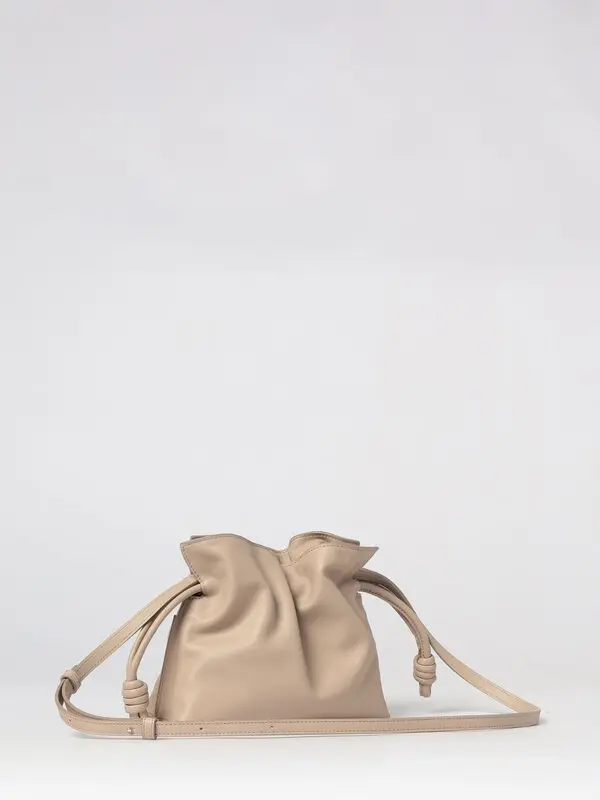 Loewe Flamenco Calfskin Mini Bucket Bag With Drawstring - Cream