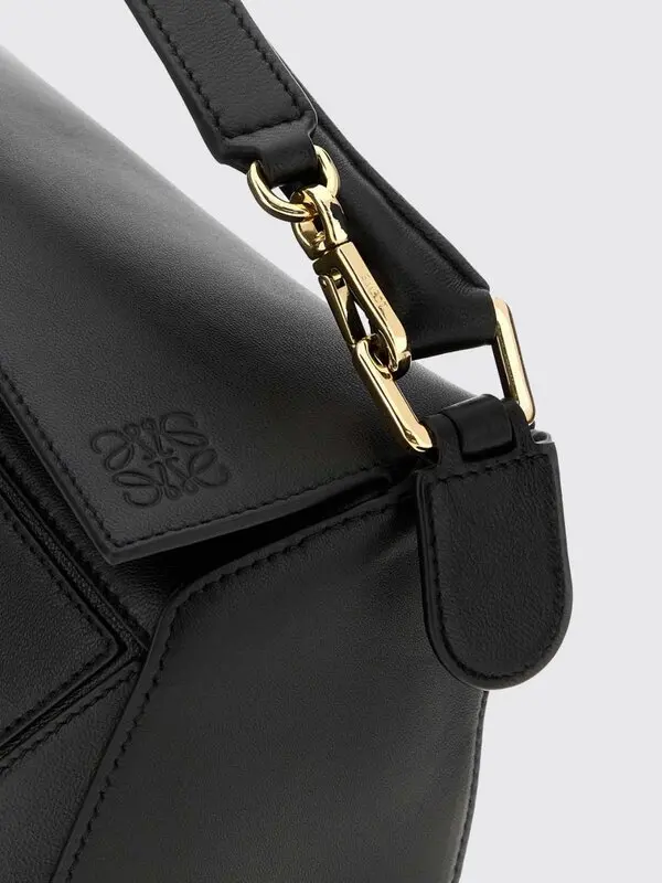 Loewe Featherlight Puzzle Small Nappa Lambskin Handbag - Black
