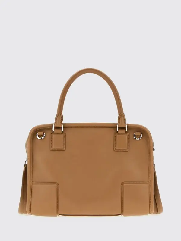 Loewe Small Amazona Calfskin Leather Handbag With Embossed Logo - Brown