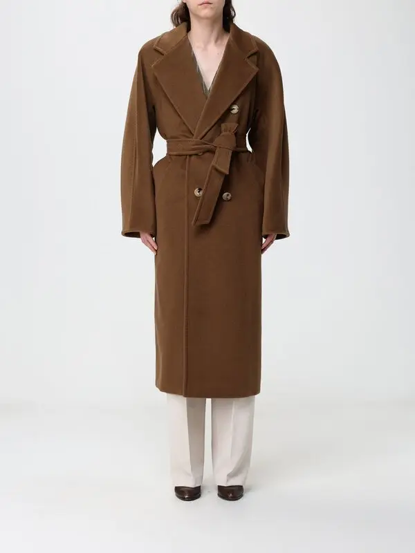 Max Mara Madame Double-breasted Long Wool Coat With Belt