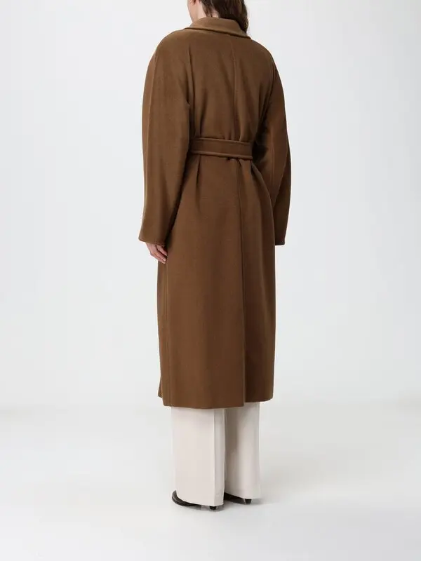 Max Mara Madame Double-breasted Long Wool Coat With Belt