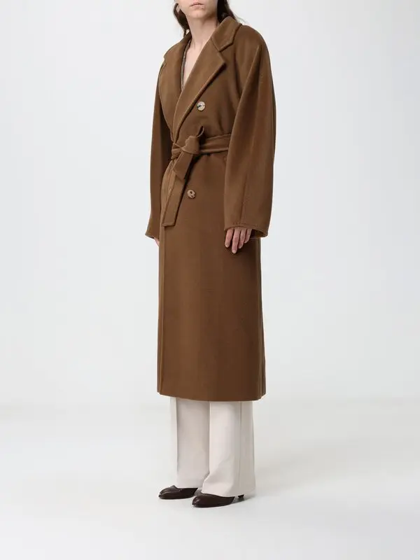 Max Mara Madame Double-breasted Long Wool Coat With Belt