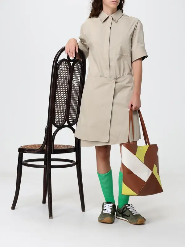Loewe Cotton And Silk Blend Mini Wrap Chemisier Dress