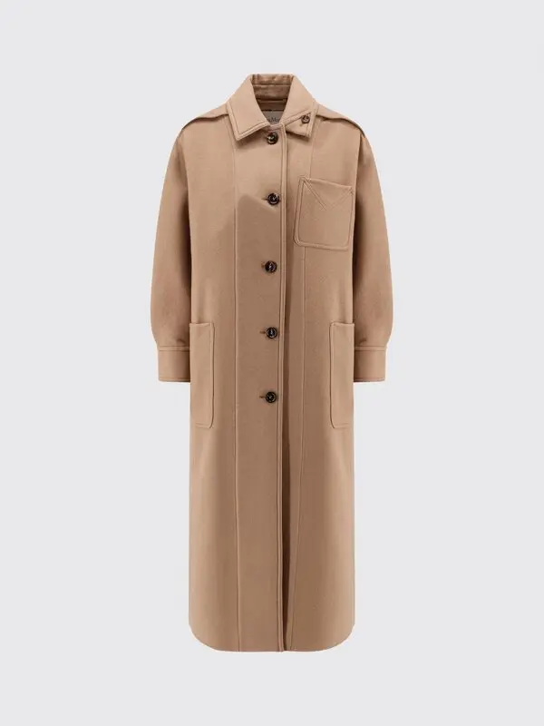 Max Mara Single-breasted Long Coat In Wool And Cashmere With Dropped Shoulders