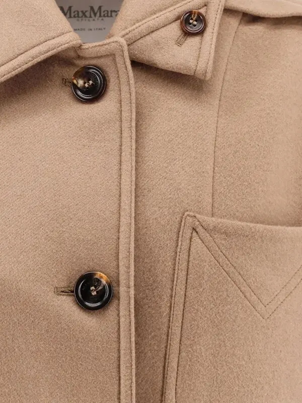 Max Mara Single-breasted Long Coat In Wool And Cashmere With Dropped Shoulders
