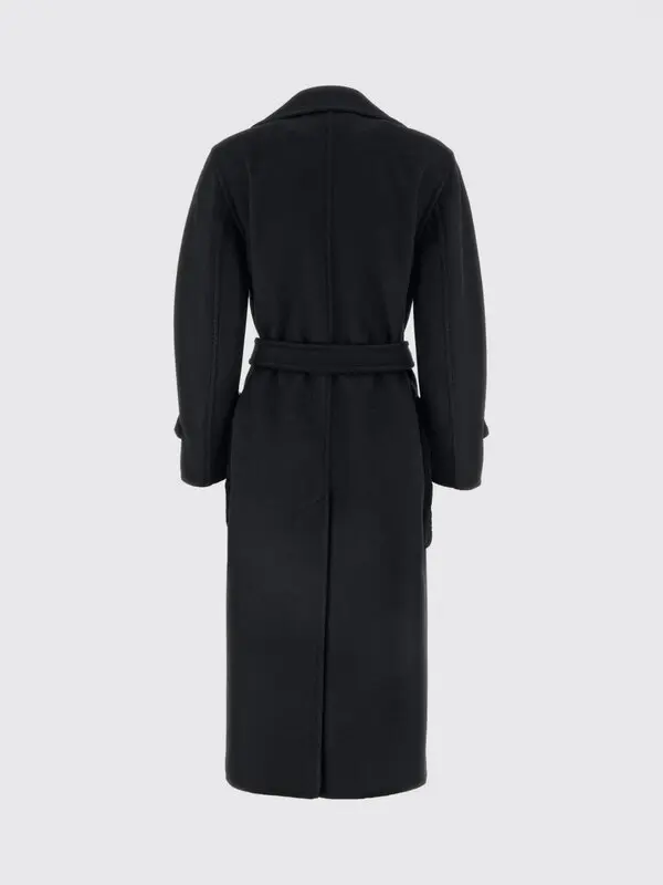 Max Mara Long Belted Robe Coat In Wool With Classic Lapels And A Back Vent