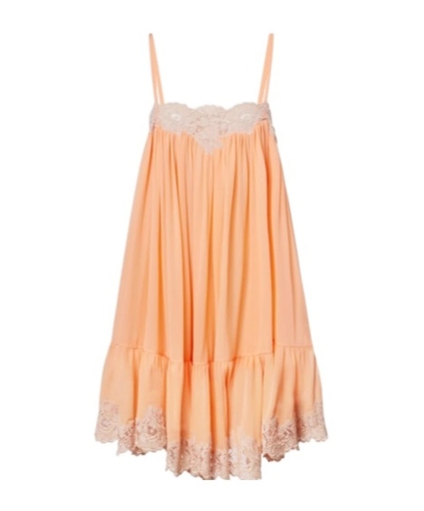 Chloé Lace-trimmed Silk Georgette Minidress