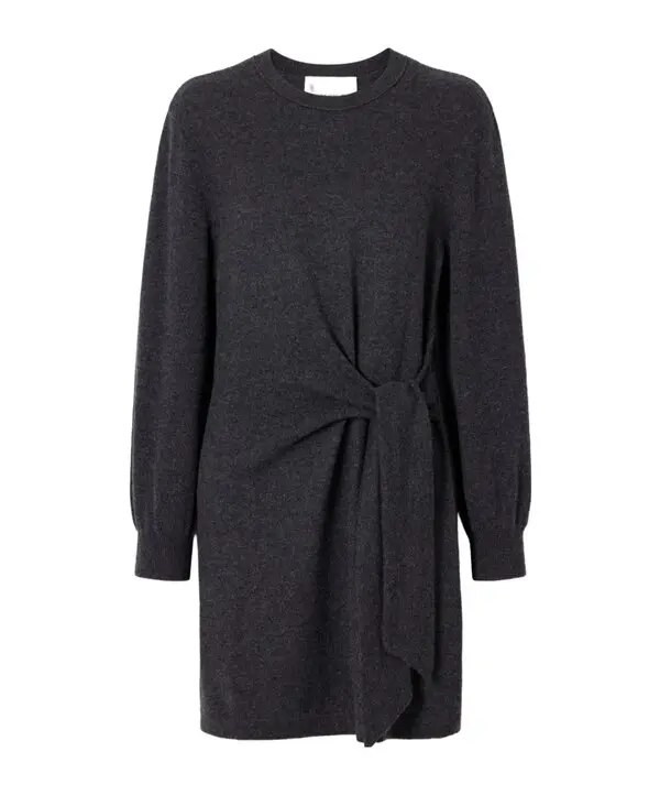 LISA YANG Knotted Cashmere Mini Dress - Gray
