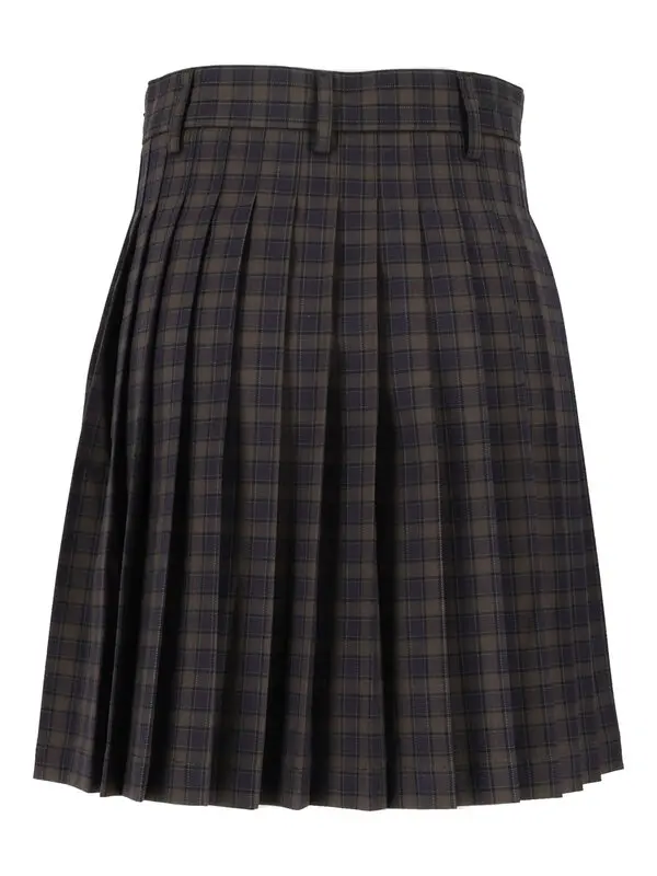 Barbour Pleated Plaid Mini Skirt - No