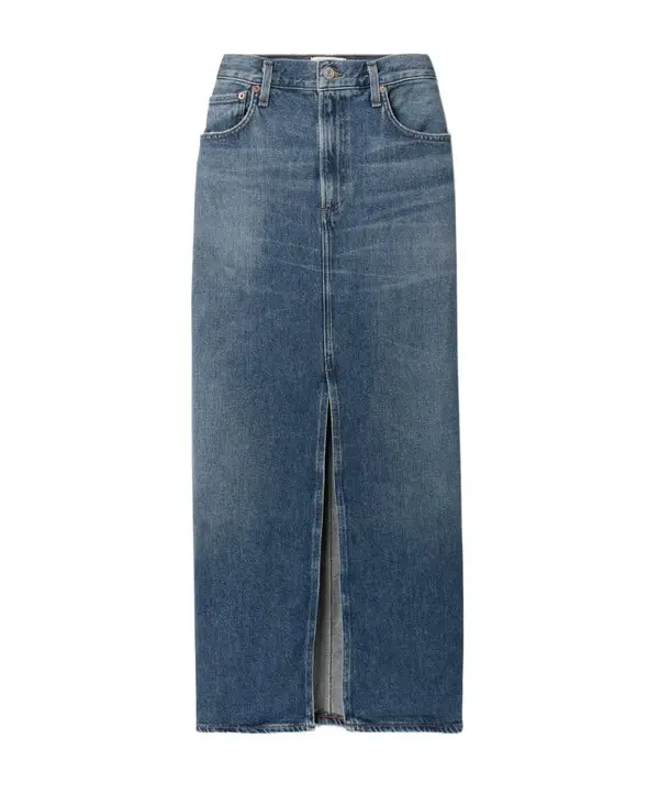 AGOLDE Leif Mid-rise Denim Maxi Skirt