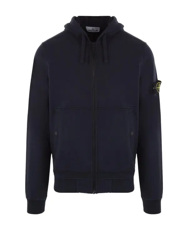 Stone Island Logo Patch Zipped Hoodie