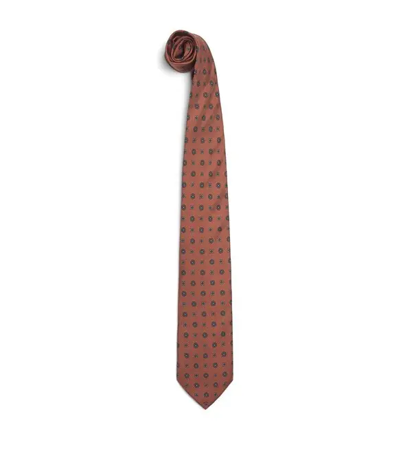 Corneliani Silk Patterned Tie - Orange
